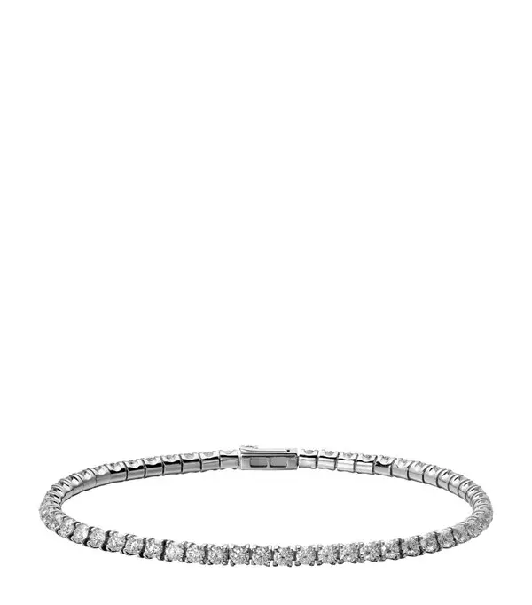 Cartier 18k White Gold And Diamond Essential Lines Bracelet - Silver