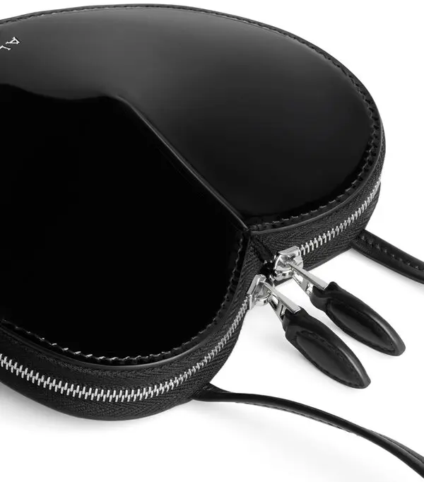 Alaïa Mini Le Coeur Patent Leather Shoulder Bag - Black