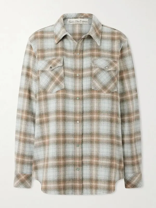 GOD’S TRUE CASHMERE Checked Cashmere Shirt - Green