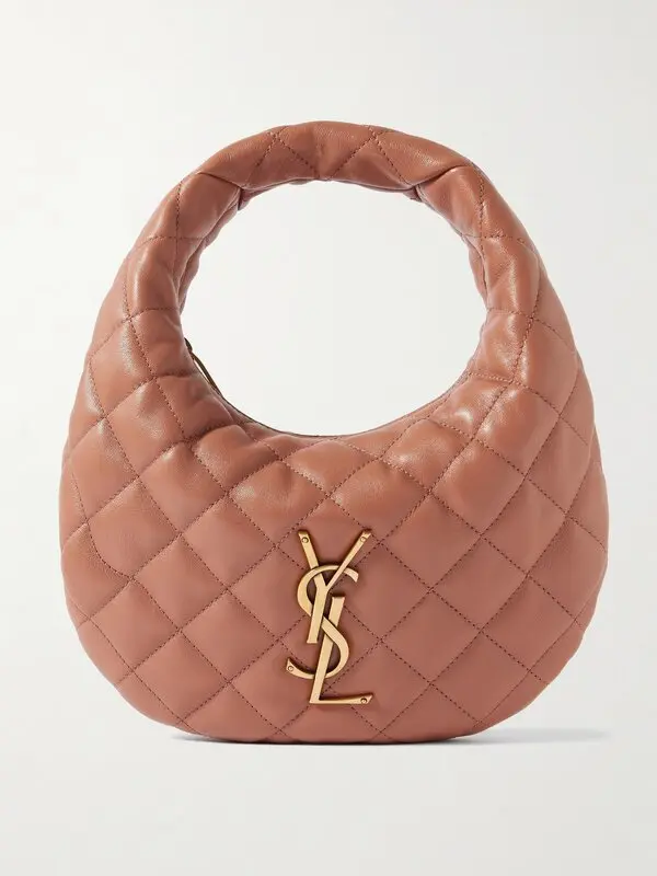 Saint Laurent Icarino Matelassé Leather Tote - Orange