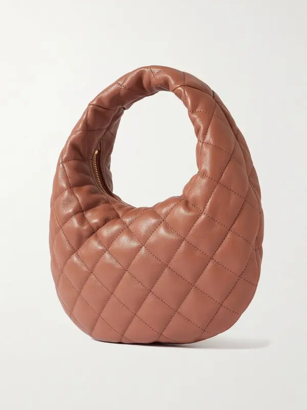 Saint Laurent Icarino Matelassé Leather Tote - Orange