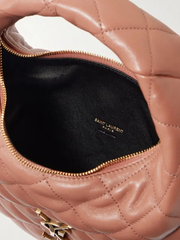 Saint Laurent Icarino Matelassé Leather Tote - Orange