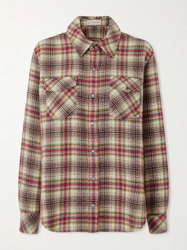 GOD'S TRUE CASHMERE Balance Checked Cashmere Shirt