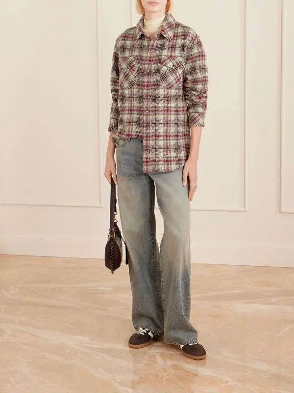 GOD'S TRUE CASHMERE Balance Checked Cashmere Shirt