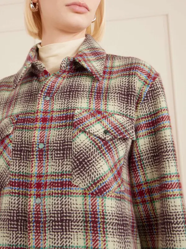 GOD'S TRUE CASHMERE Balance Checked Cashmere Shirt