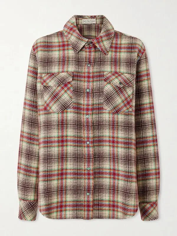 GOD'S TRUE CASHMERE Balance Checked Cashmere Shirt
