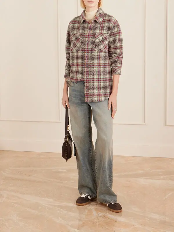 GOD'S TRUE CASHMERE Balance Checked Cashmere Shirt