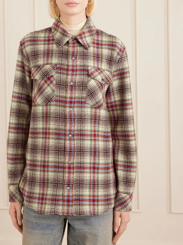 GOD'S TRUE CASHMERE Balance Checked Cashmere Shirt - Neutrals