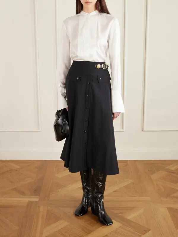 Proenza Schouler Slant 80 Glossed-leather Knee High Boots
