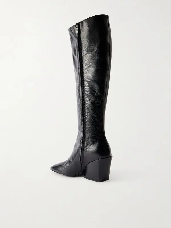 Proenza Schouler Slant 80 Glossed-leather Knee High Boots