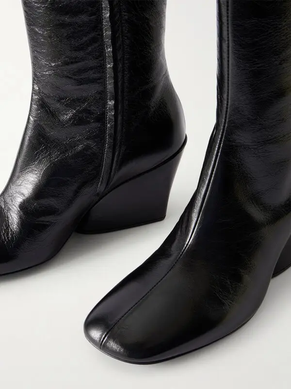 Proenza Schouler Slant 80 Glossed-leather Knee High Boots
