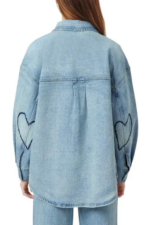 Habitual Hearted Denim Shirt Jacket