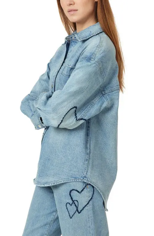 Habitual Hearted Denim Shirt Jacket