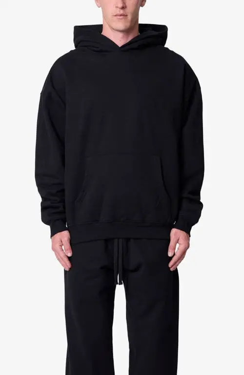 Mnml Heavy Basic Cotton Hoodie - Black