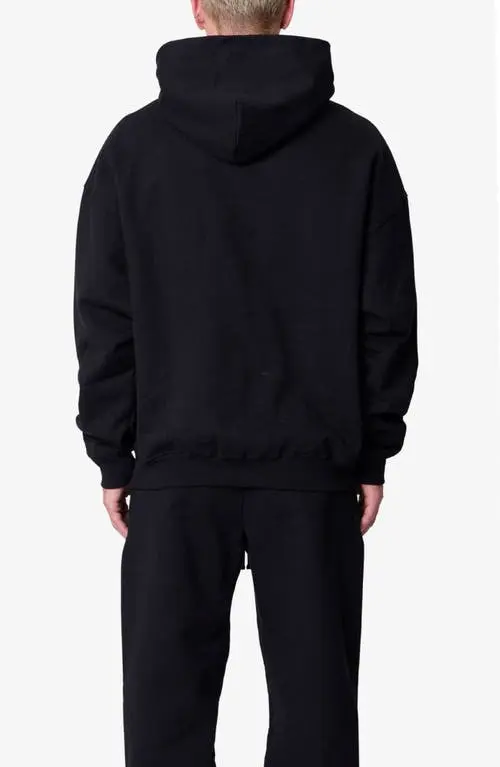 Mnml Heavy Basic Cotton Hoodie - Black