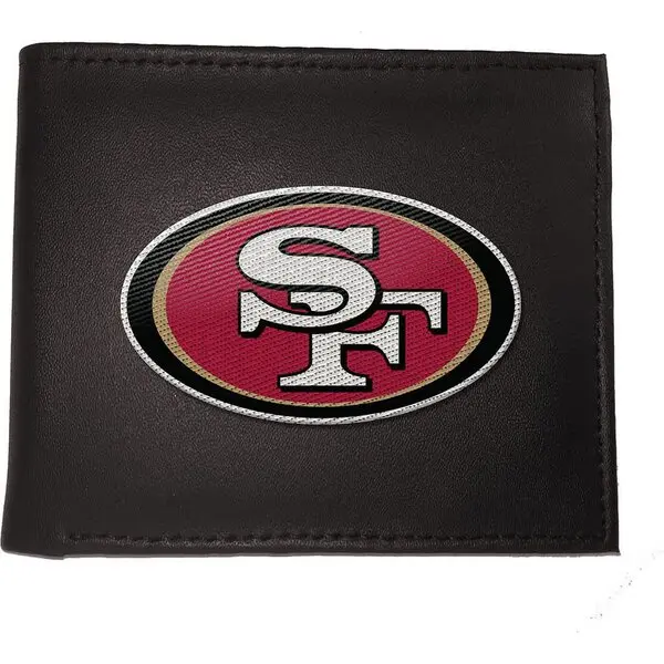 EVERGREEN ENTERPRISES San Francisco 49ers Synthetic Leather Embroidered Bifold Wallet - Black