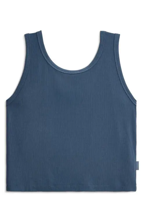 FREE FLY Rib Crop Tank - Pacific Blue