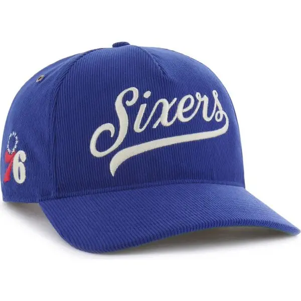 '47 Philadelphia 76ers Golden Age Relaxed Corduroy Baseball Cap - Royal