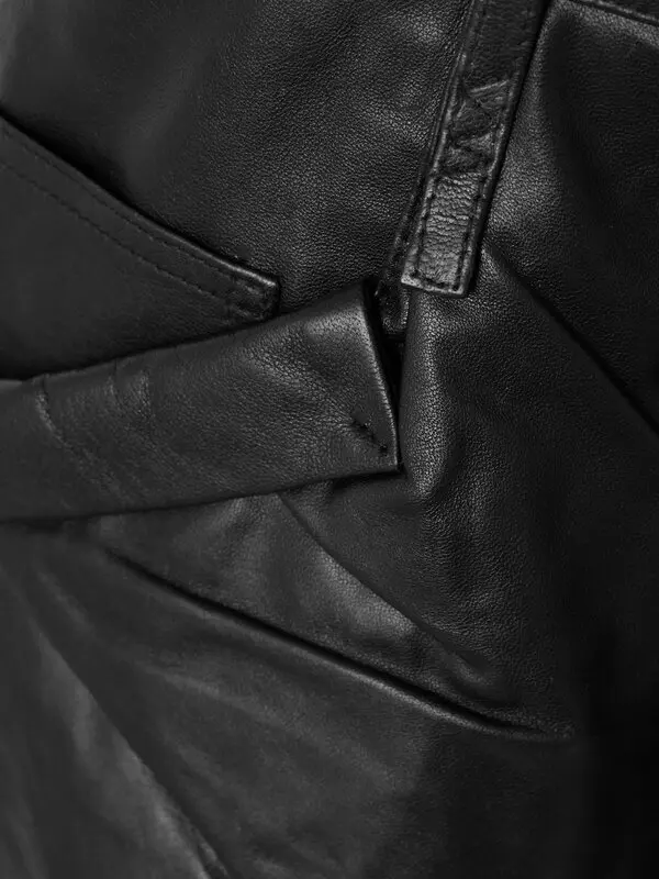 R13 Gathered Leather Shorts
