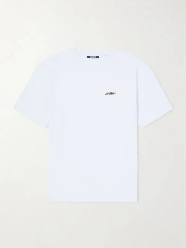 Jacquemus Logo Appliqué Cotton-jersey T-shirt - Blue