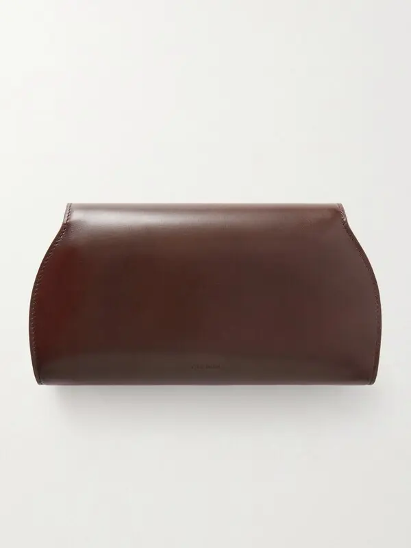 THE ROW Curved Leather Clutch