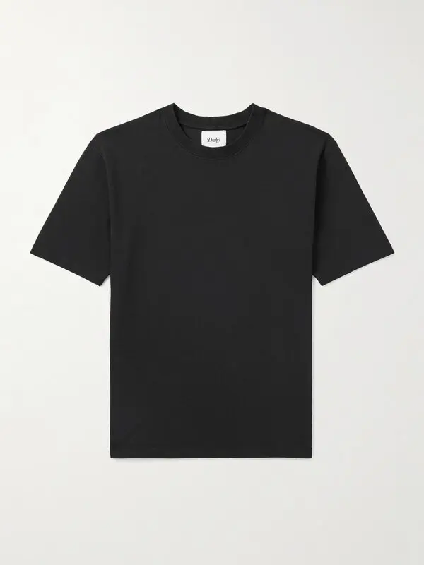DRAKE'S Hiking Slim-fit Cotton-jersey T-shirt - Black