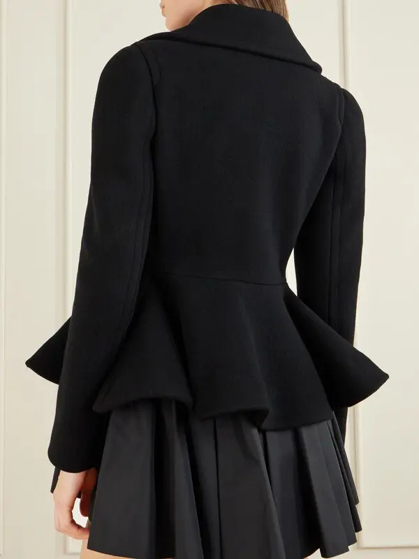 Alaïa Double-breasted Wool-blend Peplum Coat
