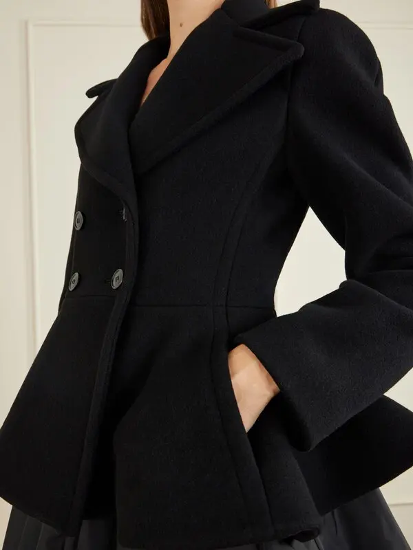 Alaïa Double-breasted Wool-blend Peplum Coat