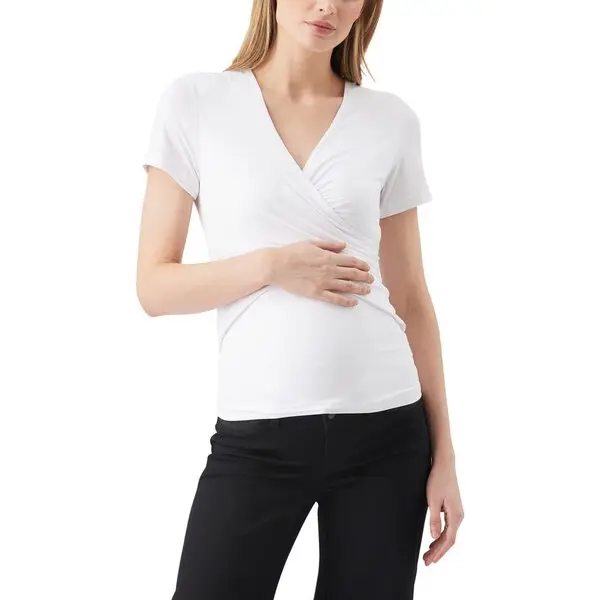 RIPE MATERNITY Luxe Knit Embrace Nursing Tee - White
