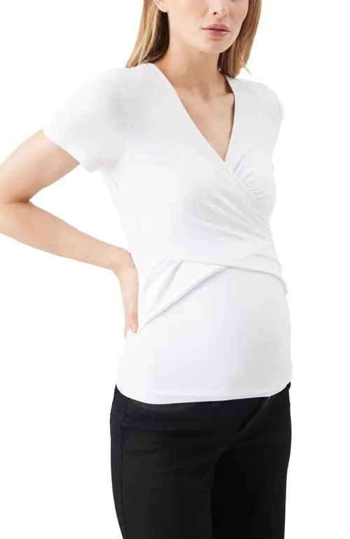 RIPE MATERNITY Luxe Knit Embrace Nursing Tee - White