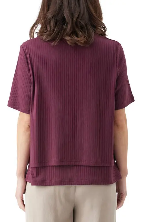 RIPE MATERNITY Mike Rib Nursing Top - Maroon