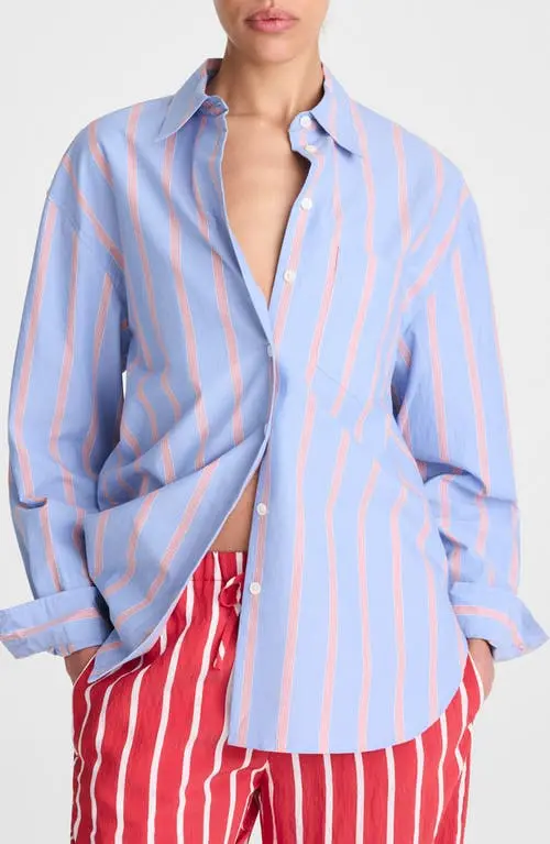 Madewell Striped Cotton Poplin Button-up Shirt - Calm Blue