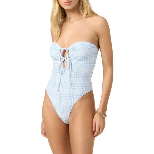 O'Neill Plaid One-piece Swimsuit - Azurine