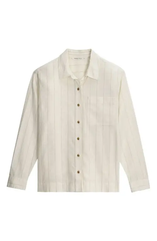 FREE FLY Sullivan Button-up Shirt - Dash Vertical Stripe Sea Salt