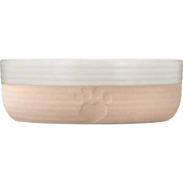MASON CASH Heart Paw Pet Bowl - Beige