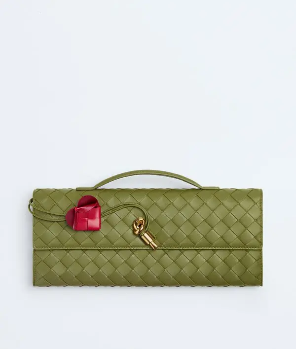 Bottega Veneta Andiamo Clutch - Matcha/lipstick