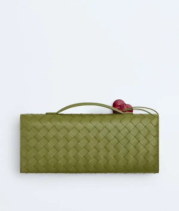 Bottega Veneta Andiamo Clutch - Matcha/lipstick