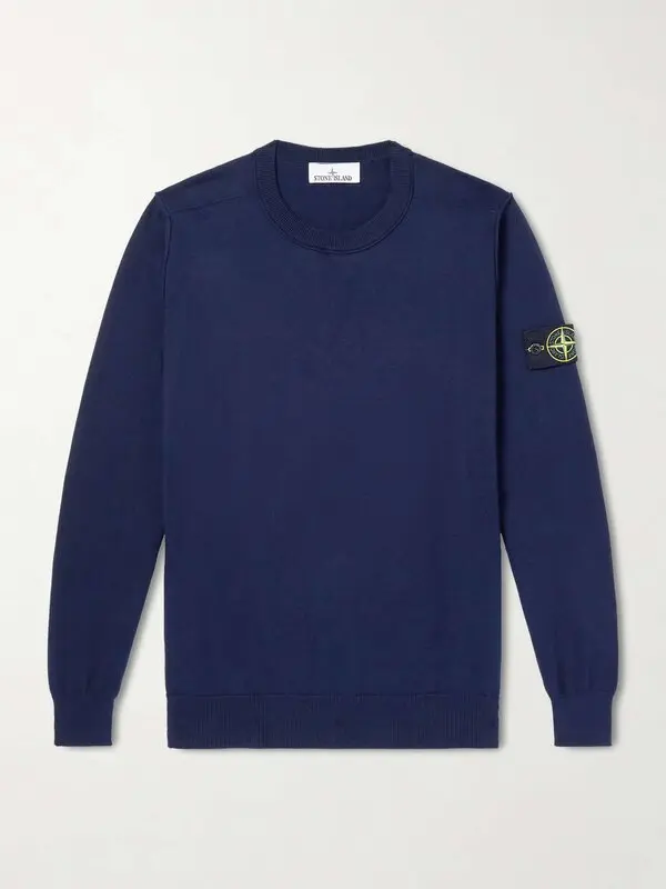 Stone Island Logo-appliquéd Cotton Sweater