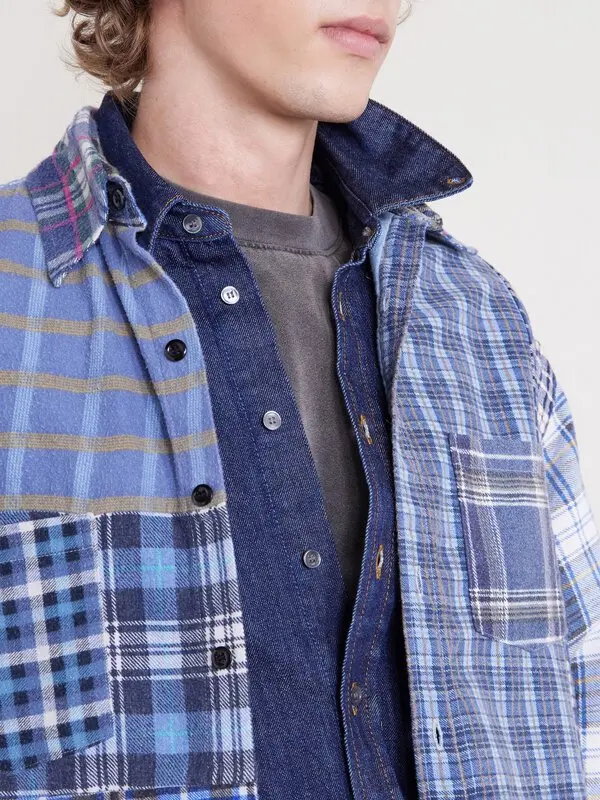 Needles Patchwork Checked Cotton-flannel Shirt