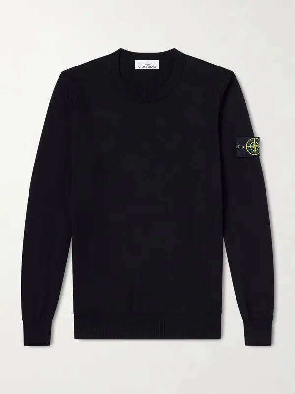 Stone Island Logo-appliquéd Cotton Sweater