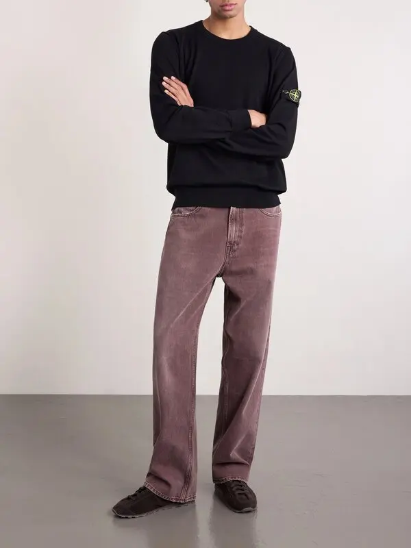 Stone Island Logo-appliquéd Cotton Sweater