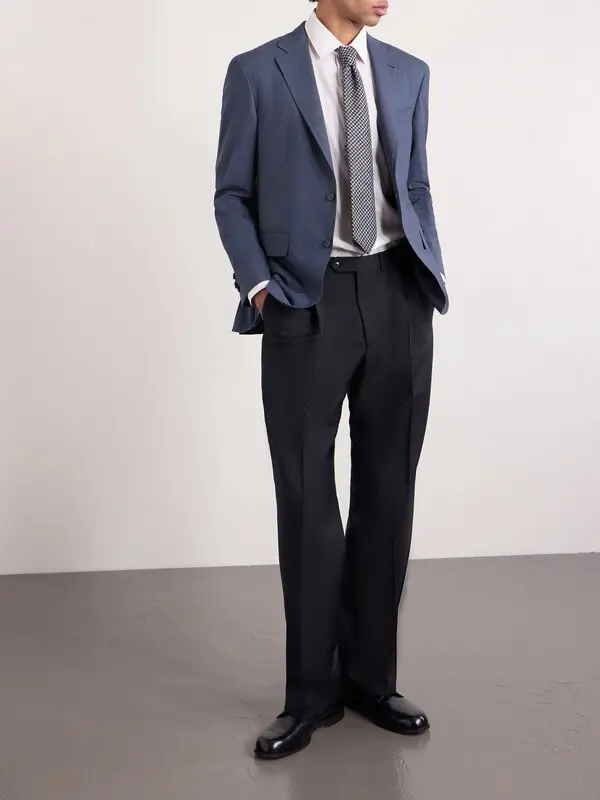 Canali Slim-fit Striped Cotton And Linen-blend Shirt - Neutrals