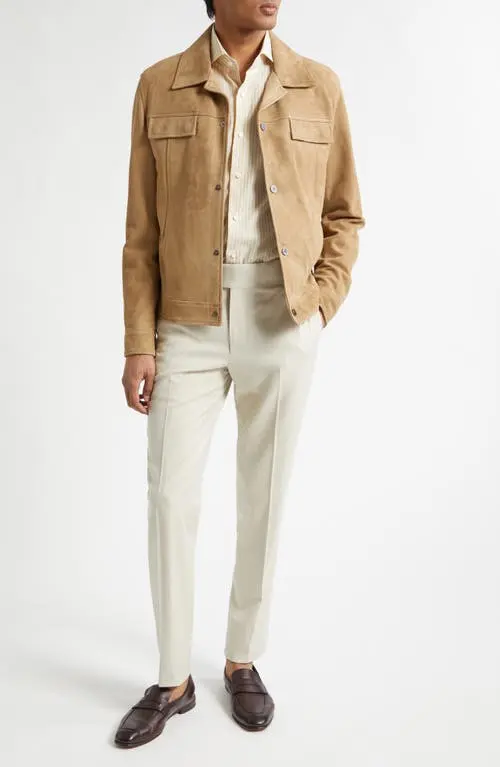 Isaia Amelio Lambskin Suede Jacket
