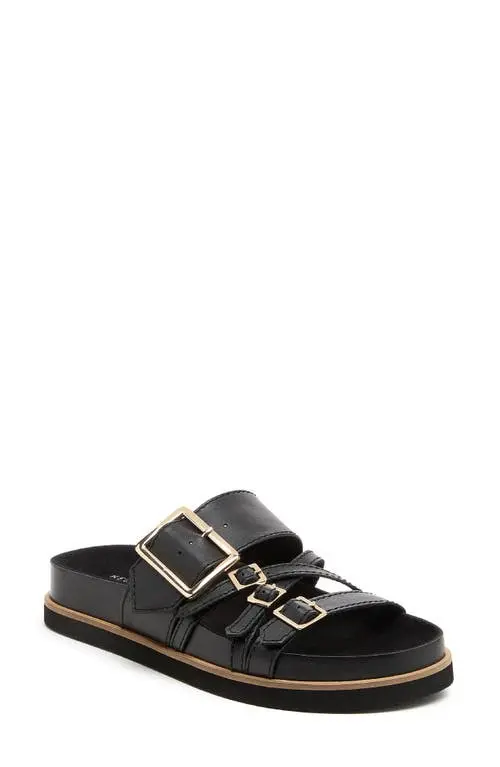 KELSI DAGGER BROOKLYN Stella Buckle Slide Sandal - Black