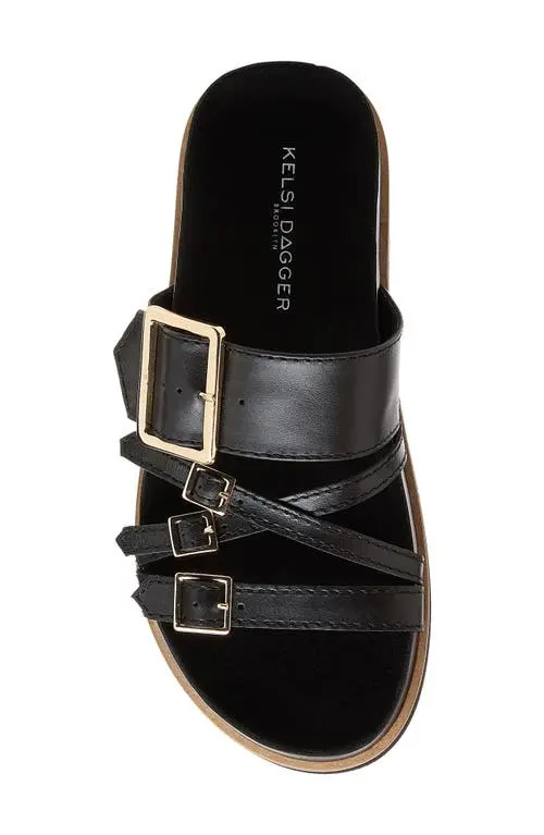 KELSI DAGGER BROOKLYN Stella Buckle Slide Sandal - Black