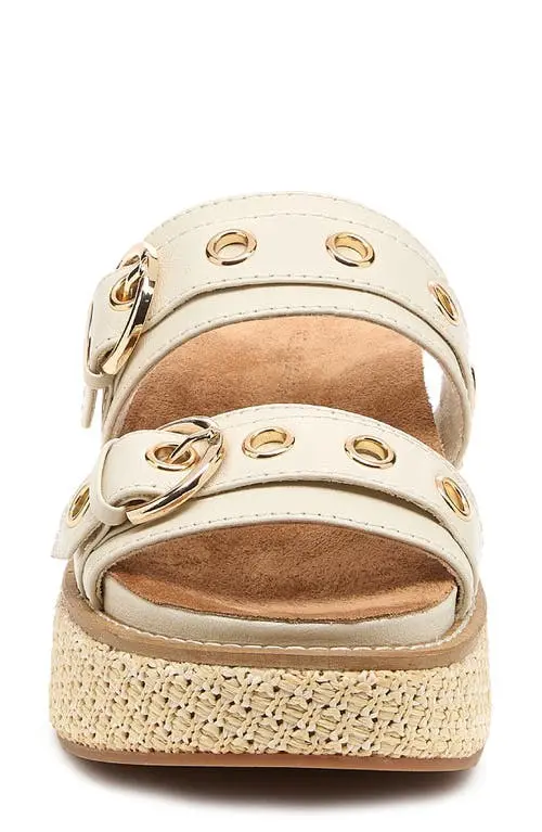 KELSI DAGGER BROOKLYN Penny Platform Slide Sandals - Salt