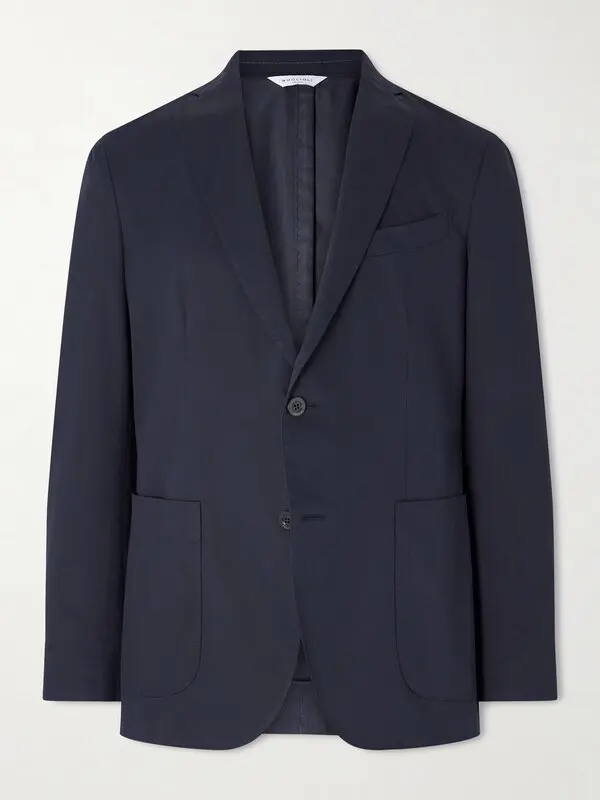 Boglioli Lyocell And Cotton-blend Twill Suit Jacket - Blue