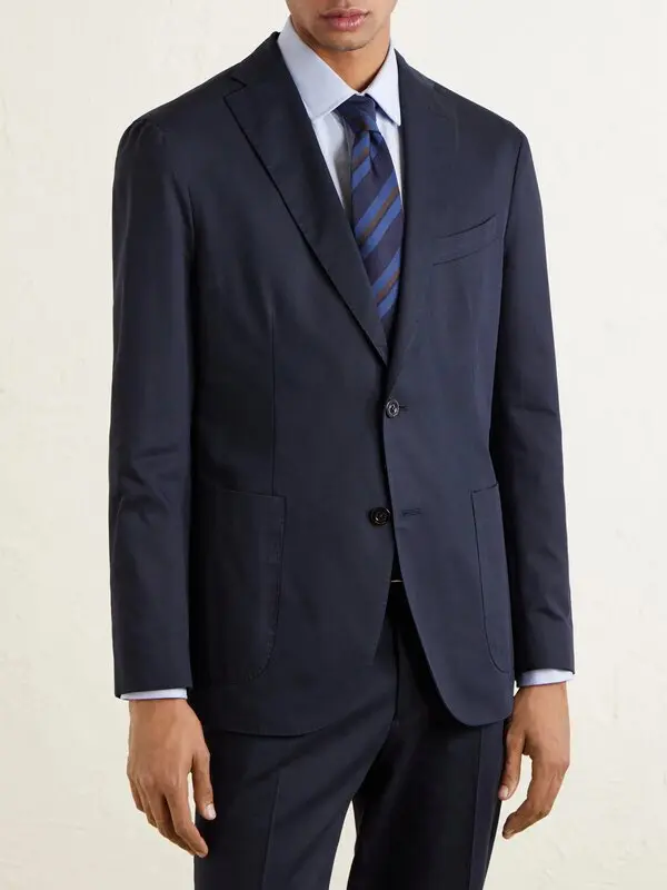 Boglioli Lyocell And Cotton-blend Twill Suit Jacket - Blue