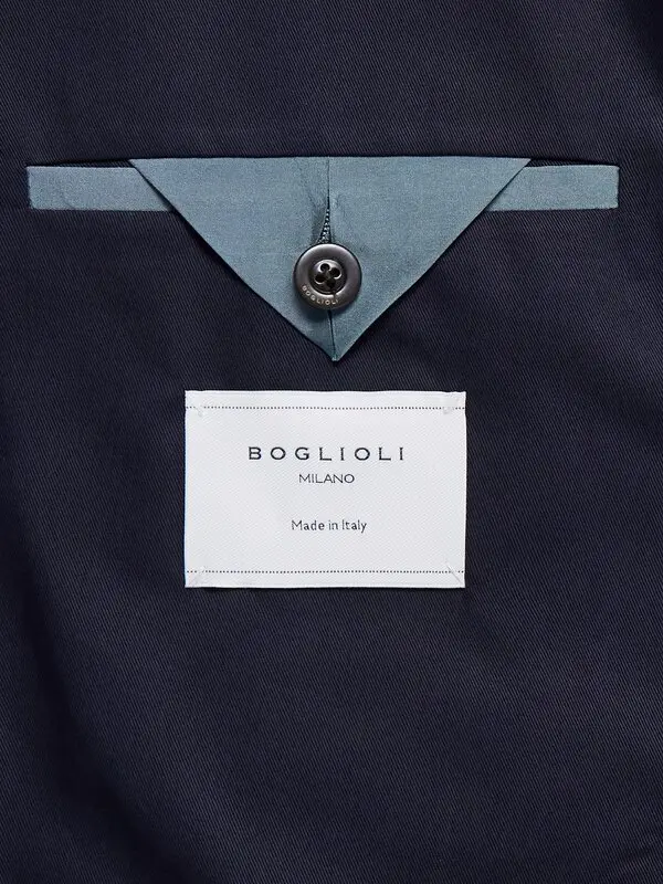 Boglioli Lyocell And Cotton-blend Twill Suit Jacket - Blue