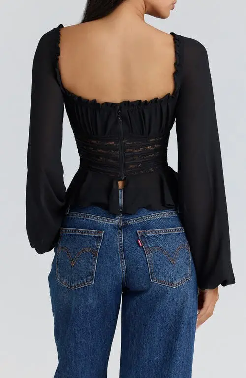 House Of Cb Cara Long Sleeve Georgette Top